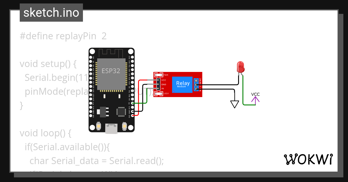 繼電器 Wokwi Esp32 Stm32 Arduino Simulator 