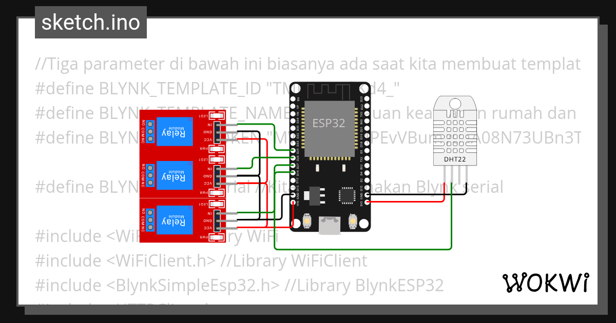 Pemantauan dan kontrol keamanan rumah jarak jauh - Wokwi ESP32, STM32, Arduino Simulator