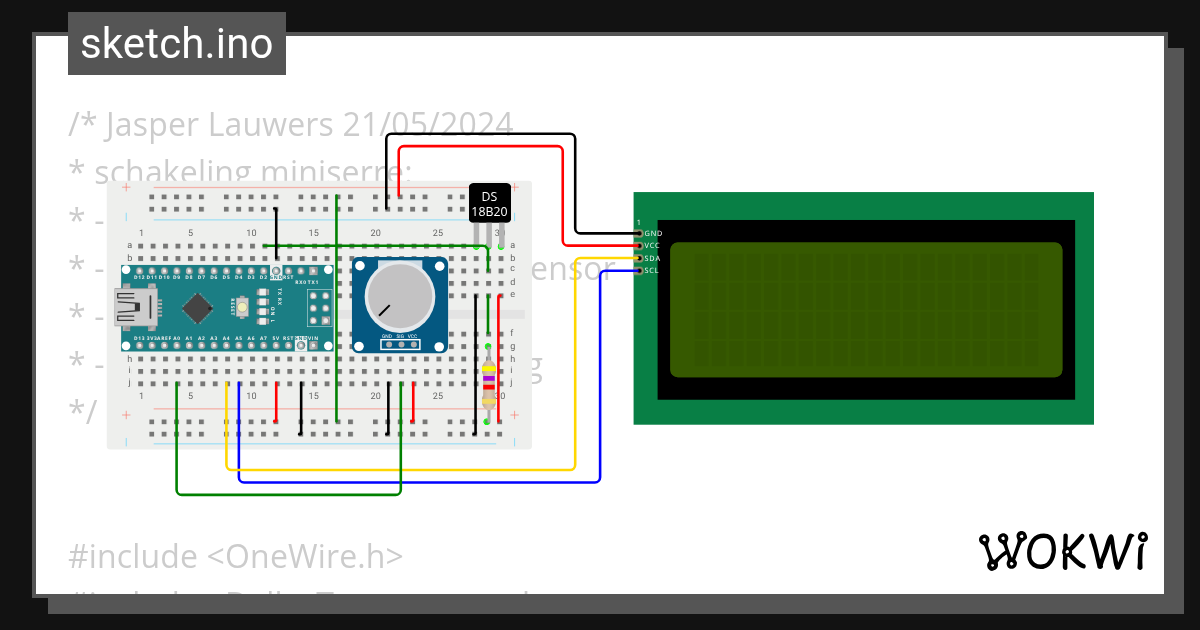 Temp + vochtigheid op I2C met Arduino Nano Copy - Wokwi ESP32, STM32, Arduino Simulator