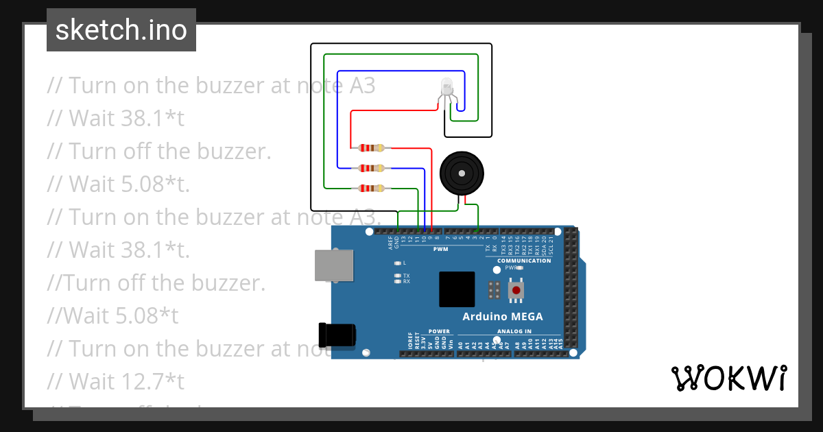 Song w/ Light - Wokwi ESP32, STM32, Arduino Simulator
