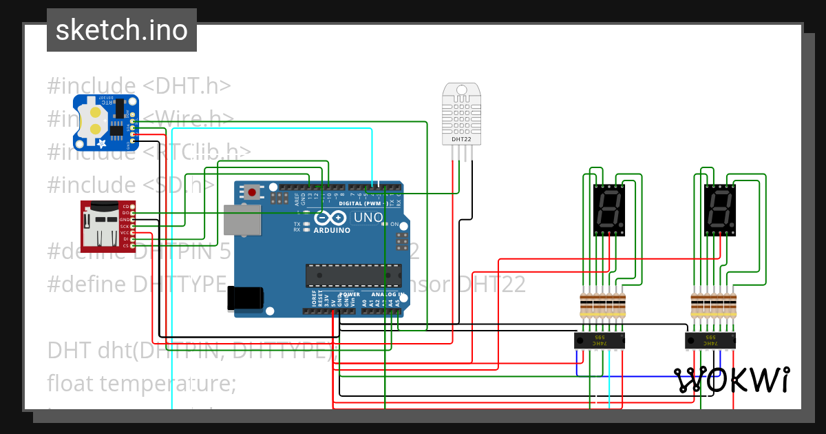 Temperature Monitoring - Wokwi ESP32, STM32, Arduino Simulator