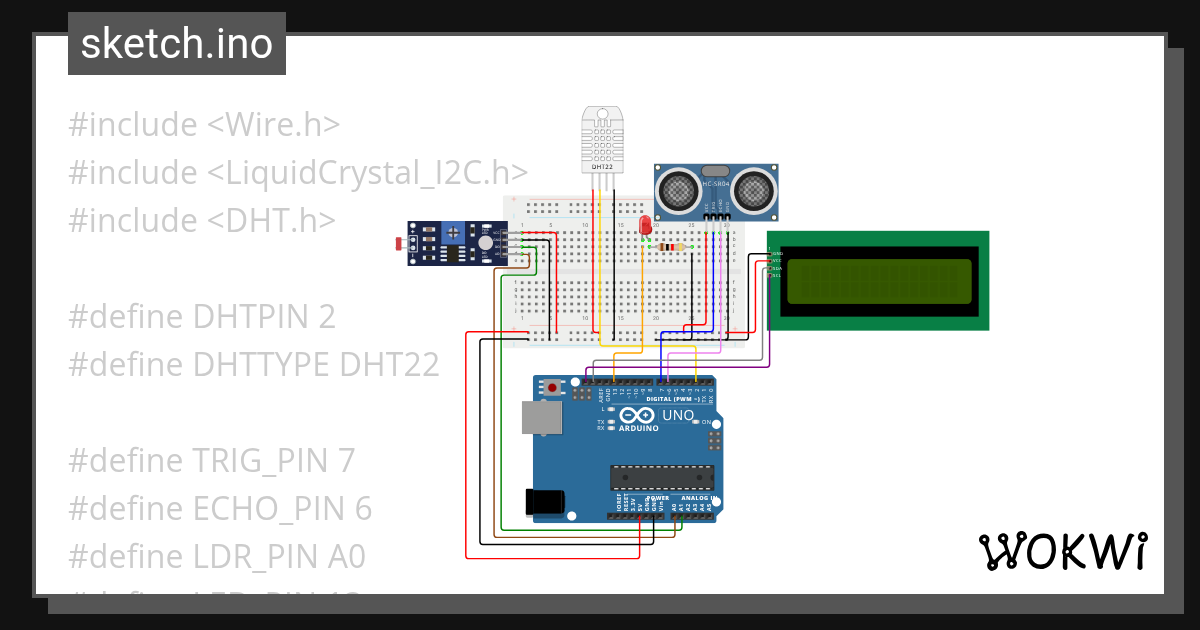 candra rumah sewaan dengan 3 sensor - Wokwi ESP32, STM32, Arduino Simulator
