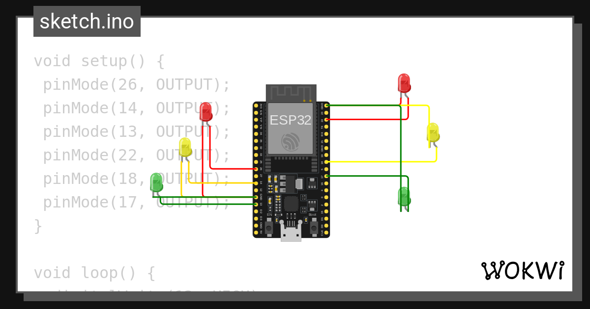 Semaforo Jk Wokwi Esp32 Stm32 Arduino Simulator