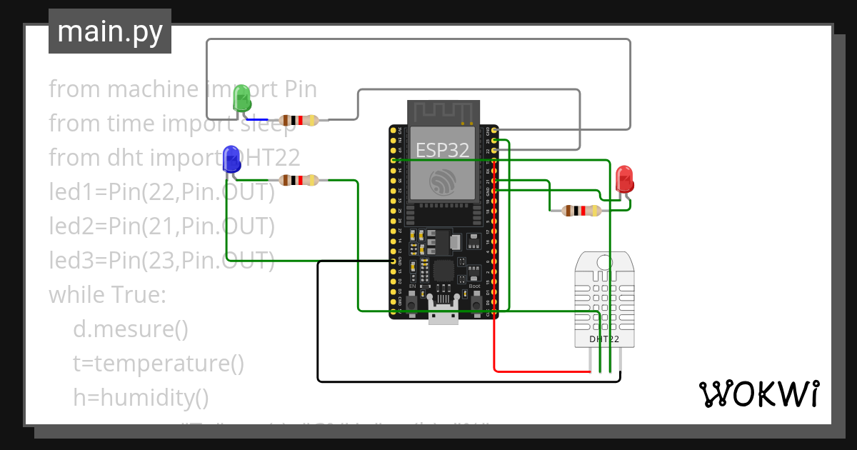 exercice.py - Wokwi ESP32, STM32, Arduino Simulator