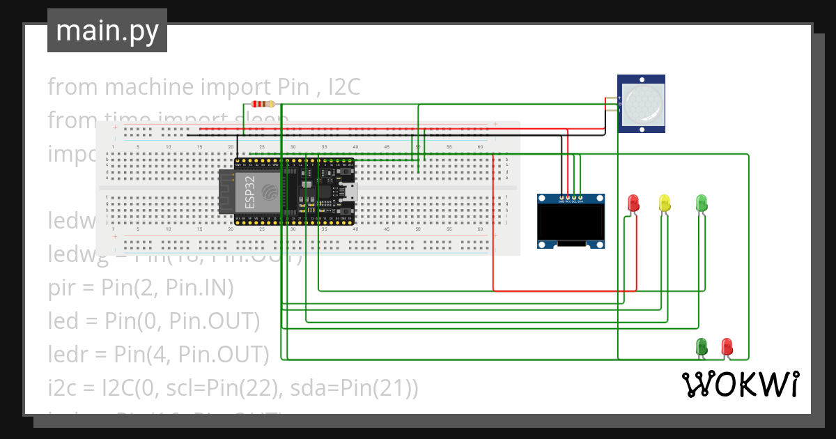 esp traffic lights +oled Copy - Wokwi ESP32, STM32, Arduino Simulator esp traffic lights +oled Copy - Wokwi ESP32, STM32, Arduino Simulator