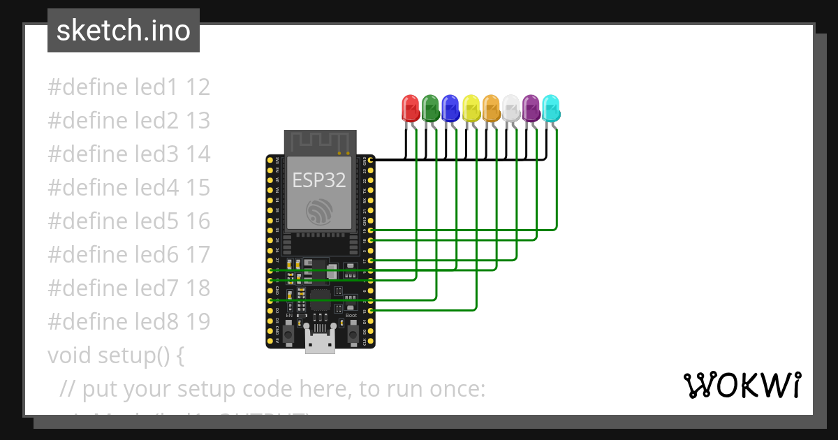 led2 - Wokwi ESP32, STM32, Arduino Simulator