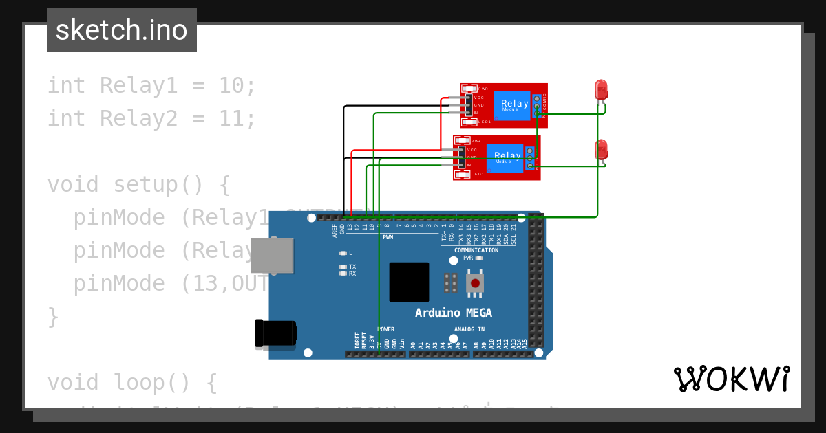 Lightrelay10 11alternatinglights Wokwi Esp32 Stm32 Arduino Simulator