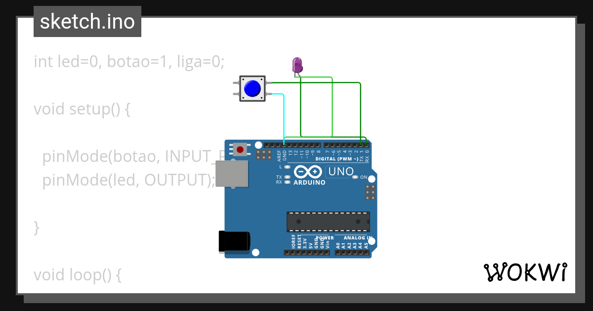 Botão Liga-Desliga Copy - Wokwi ESP32, STM32, Arduino Simulator