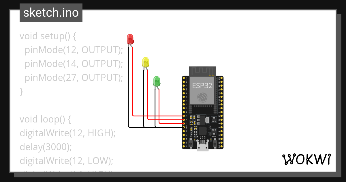 semaforo - Wokwi ESP32, STM32, Arduino Simulator
