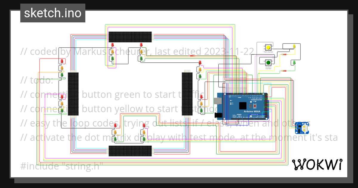 Traffic lights - Wokwi ESP32, STM32, Arduino Simulator