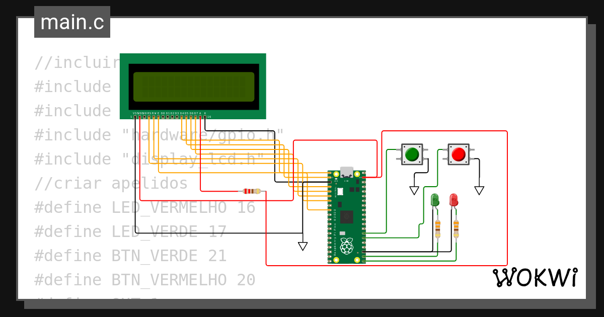 EstadoledbotÃodisplaylcdsdk Wokwi Esp32 Stm32 Arduino Simulator 7096
