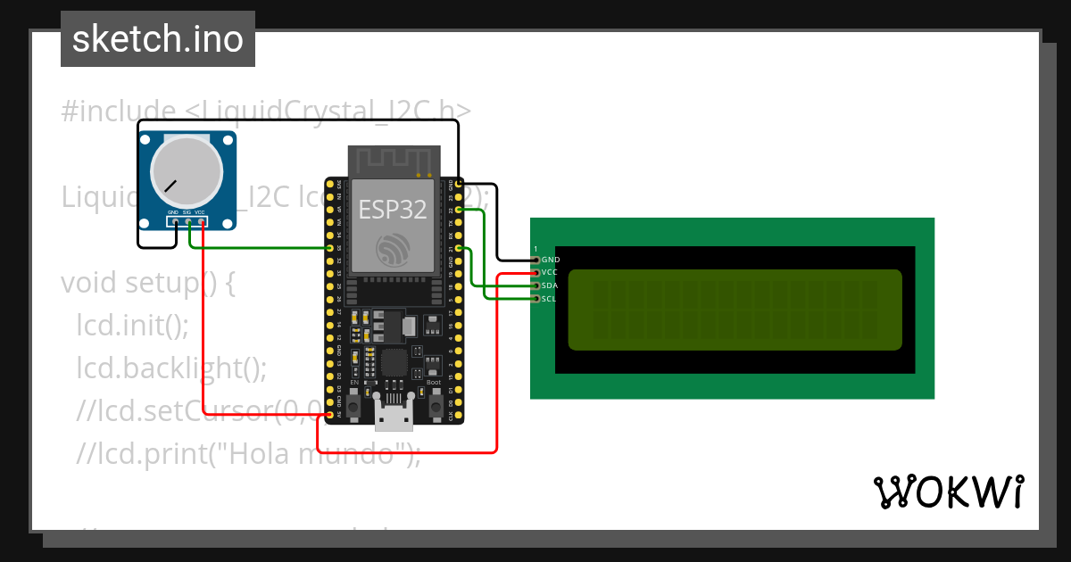 Lcd_i2C - Wokwi ESP32, STM32, Arduino Simulator Lcd_i2C - Wokwi ESP32, STM32, Arduino Simulator