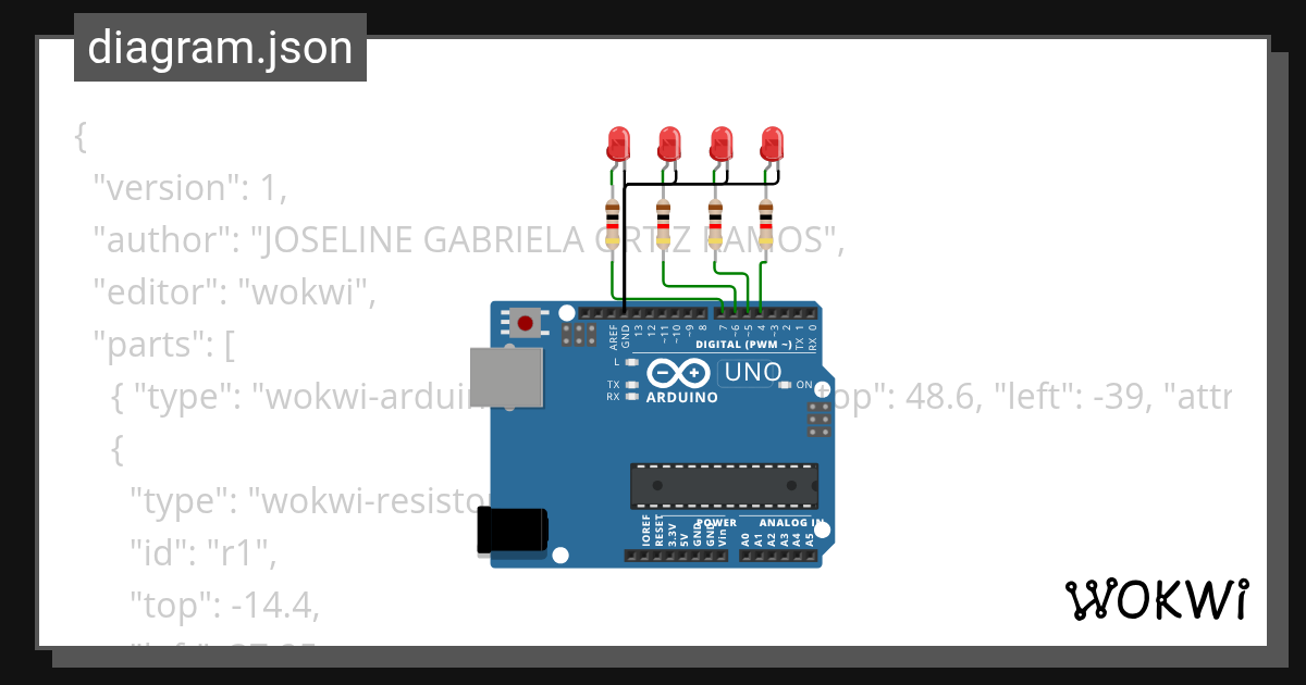 Lab8 - Ejercicio 2: Activar y desactivar 4 leds cada 100ms - Wokwi ESP32, STM32, Arduino Simulator