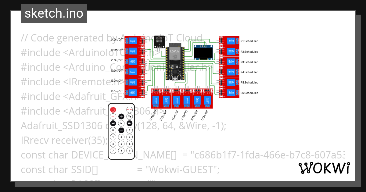 arduinoIoTCloud_18Relay_RemoteIR Copy - Wokwi ESP32, STM32, Arduino Simulator