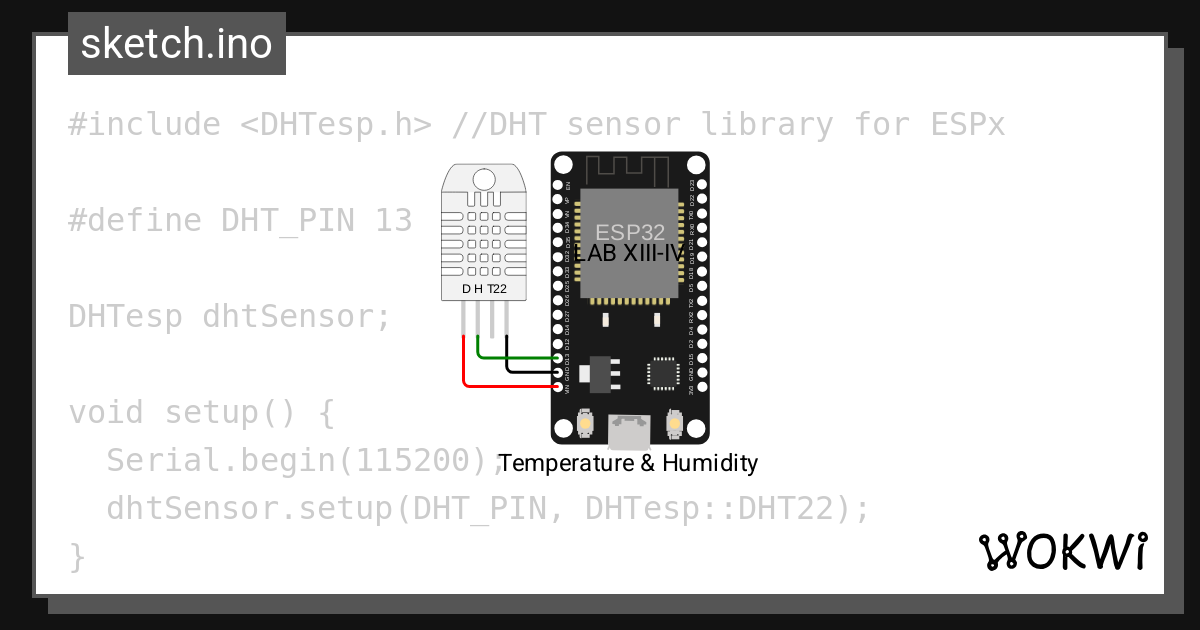Lab 134 Temperature And Humidity Wokwi Esp32 Stm32 Arduino Simulator 7964