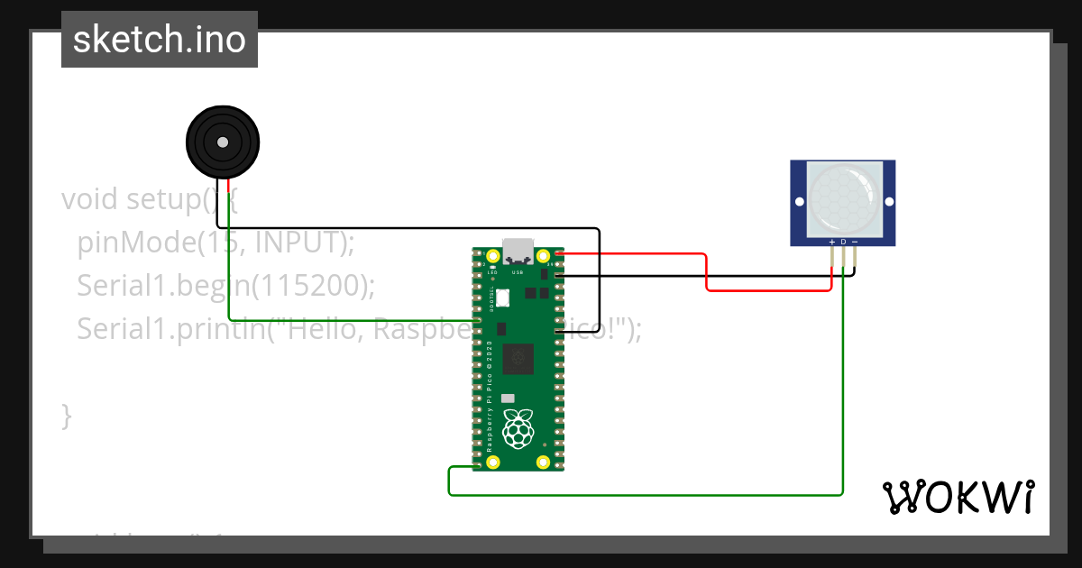 Sensor Motion Pir Raspberry Pico Wokwi Esp32 Stm32 Arduino Simulator