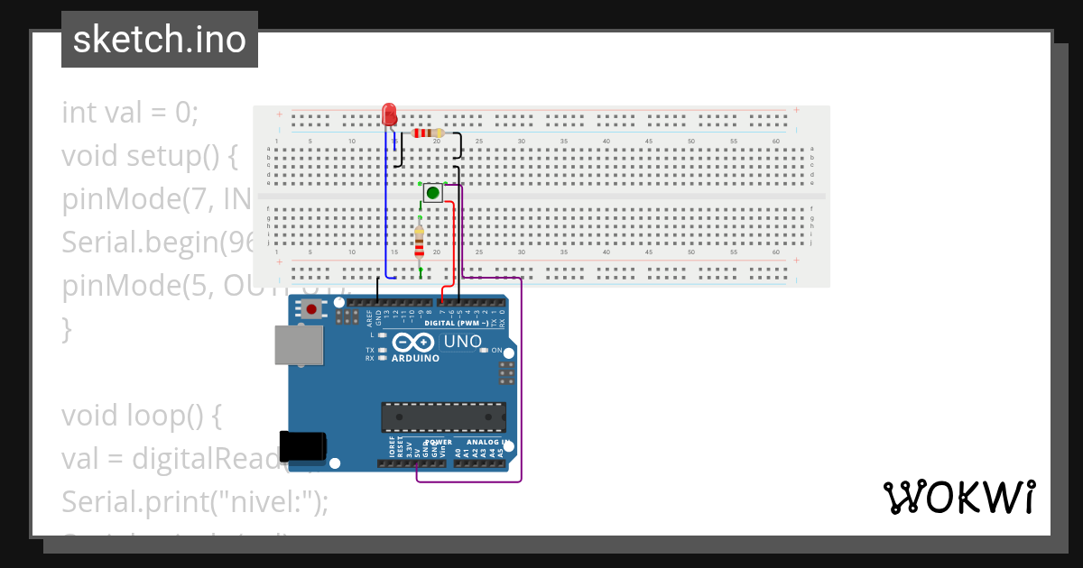 PullDown com Led - Wokwi ESP32, STM32, Arduino Simulator