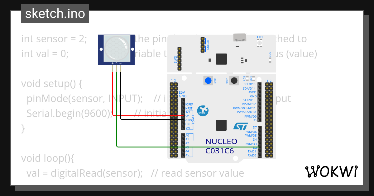 Stm Wiring Pir Wokwi Esp32 Stm32 Arduino Simulator