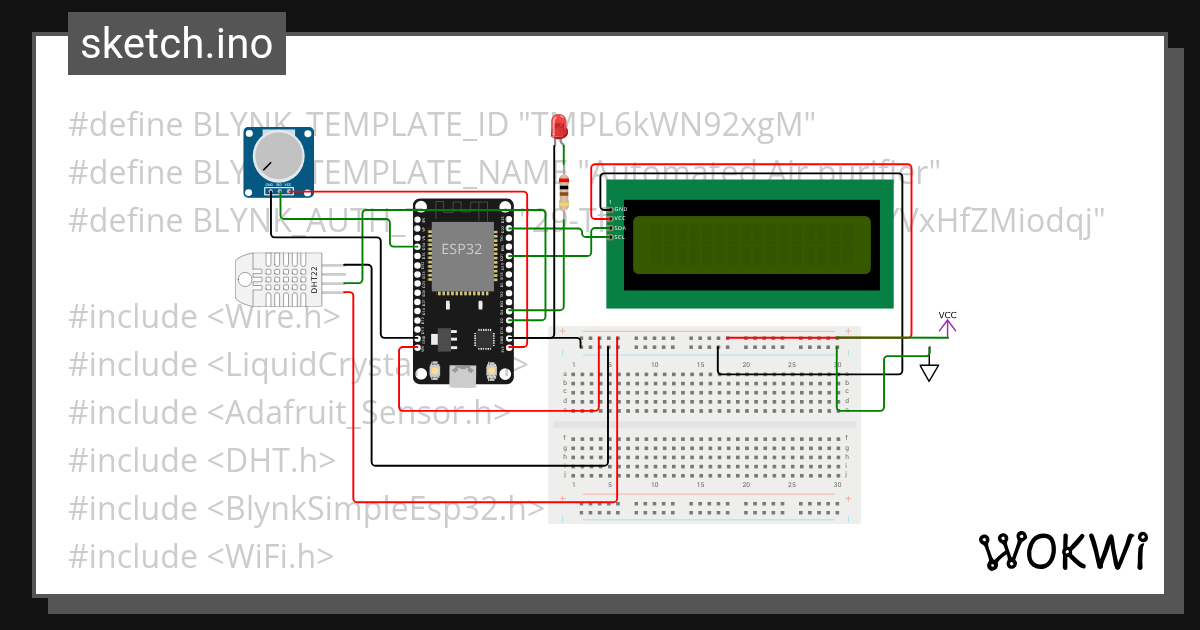 Air Quality Monitoring System Copy - Wokwi ESP32, STM32, Arduino Simulator