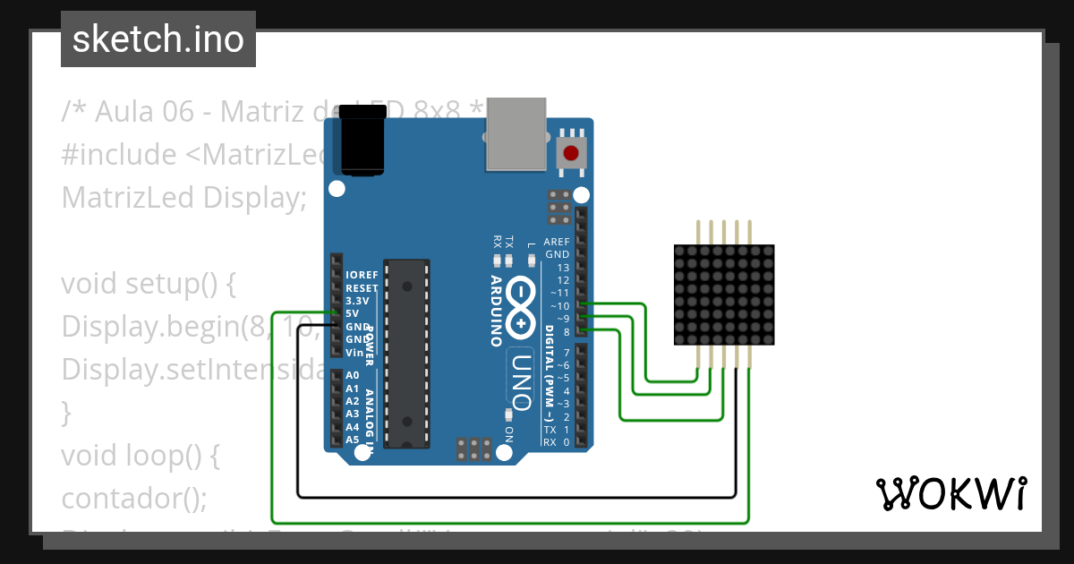 Matriz8x8 Claudia2 Wokwi Esp32 Stm32 Arduino Simulator 5404