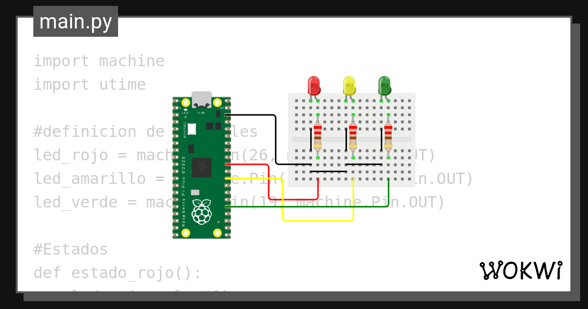 Proyecto 2 Semáforo Wokwi Esp32 Stm32 Arduino Simulator
