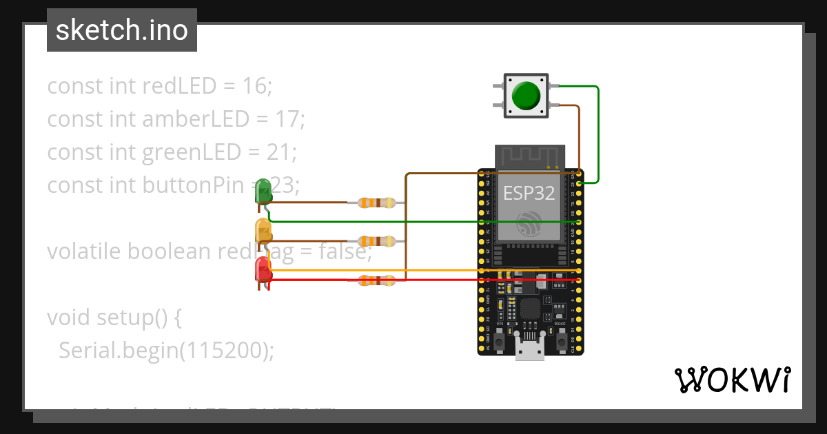 trafficlight - Wokwi ESP32, STM32, Arduino Simulator