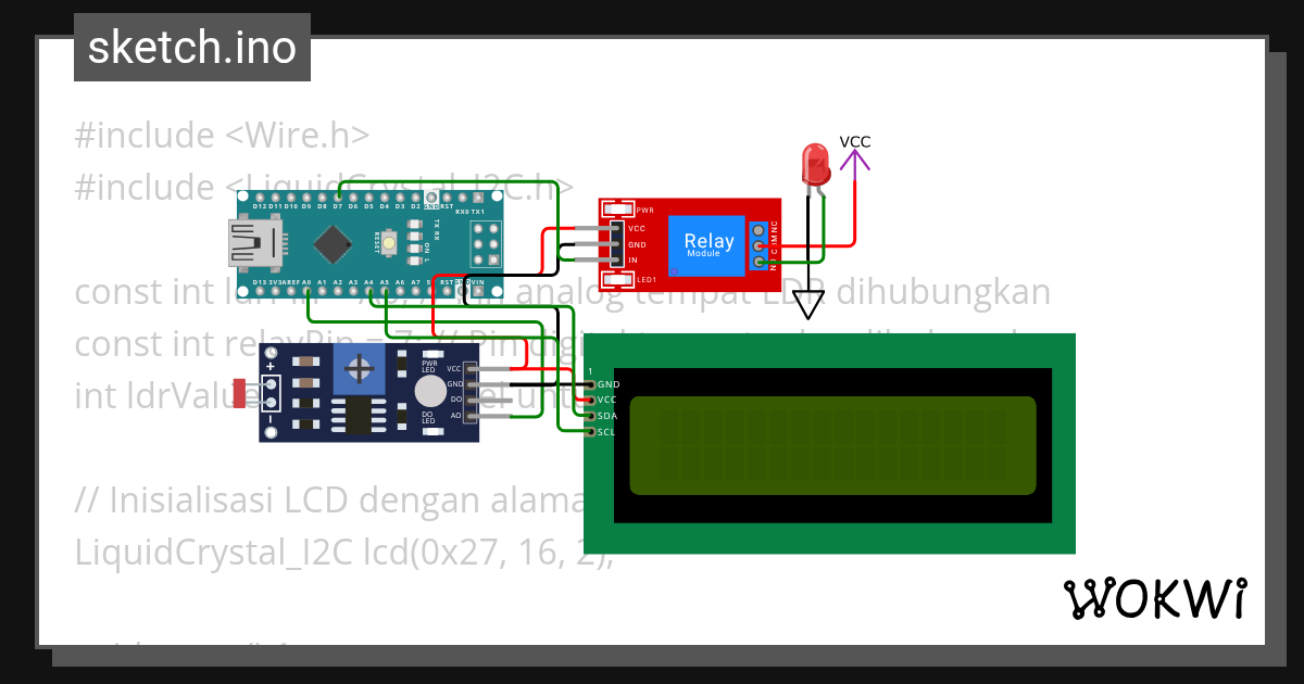 sensor ldr dengan relay - Wokwi ESP32, STM32, Arduino Simulator