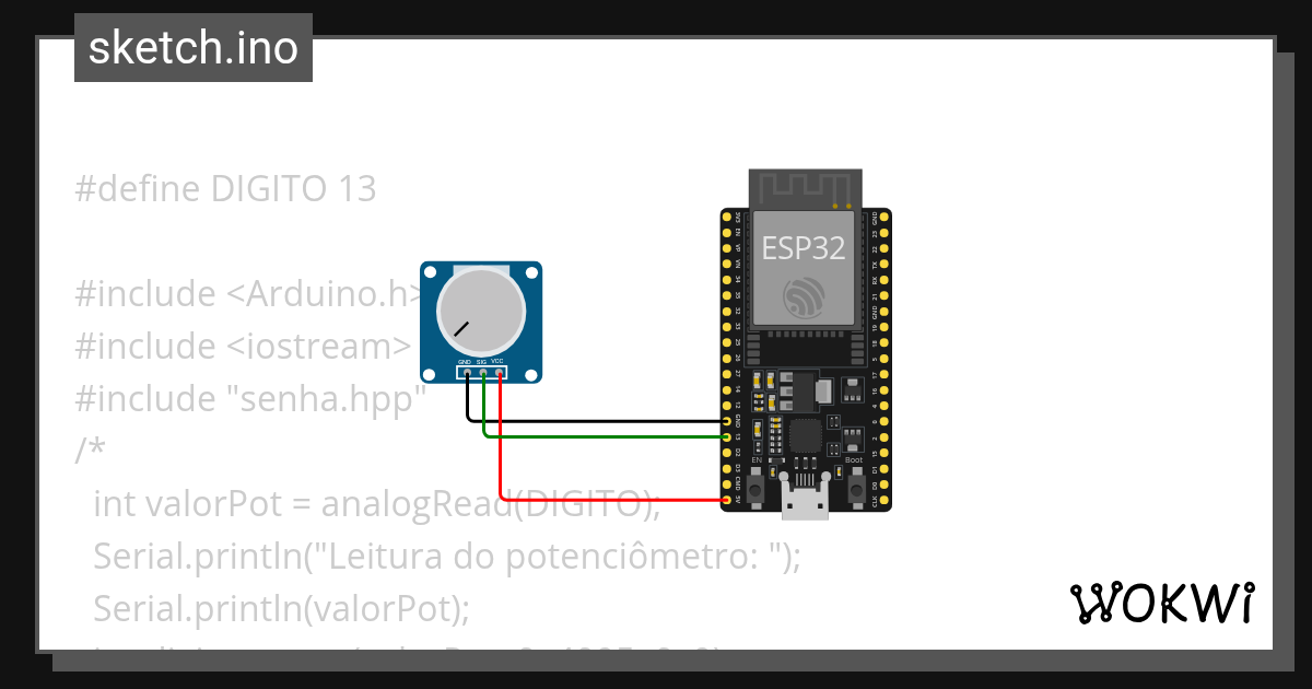 Cofre - Wokwi ESP32, STM32, Arduino Simulator