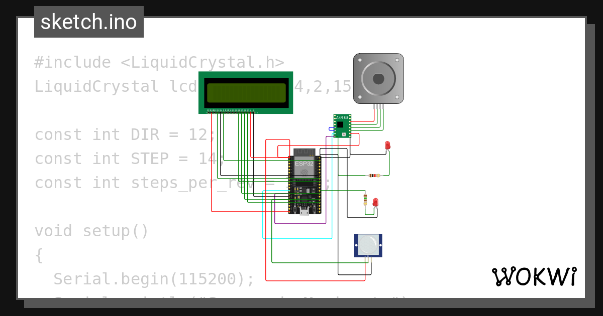Step Motor Wokwi Esp32 Stm32 Arduino Simulator 3507