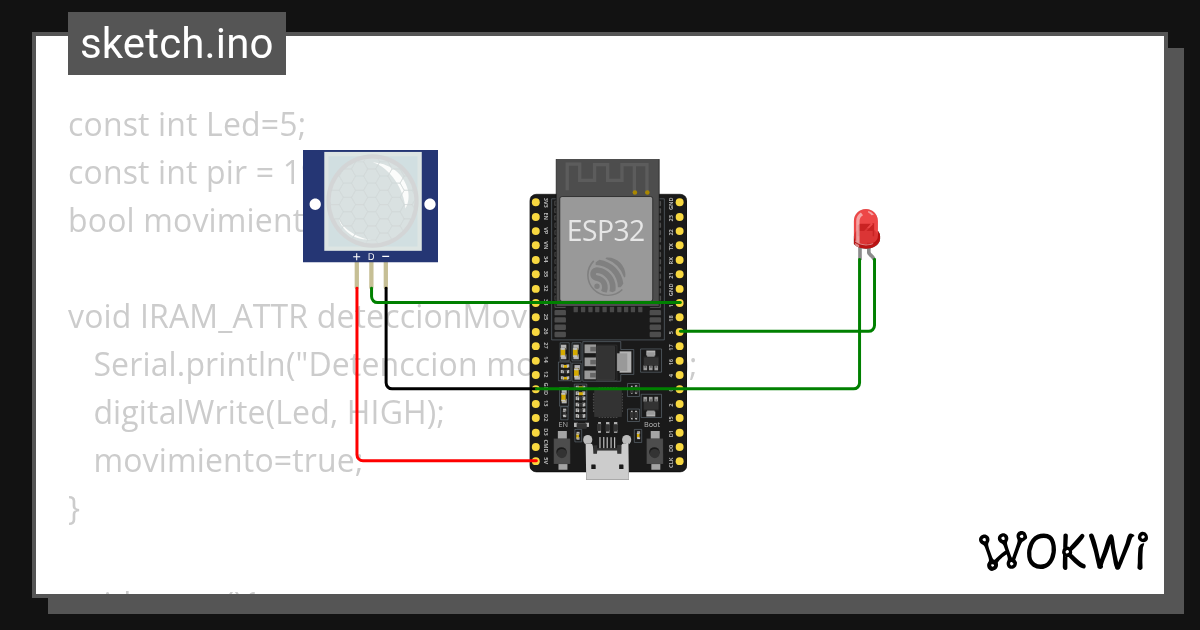 Ejemplo de led - Wokwi ESP32, STM32, Arduino Simulator
