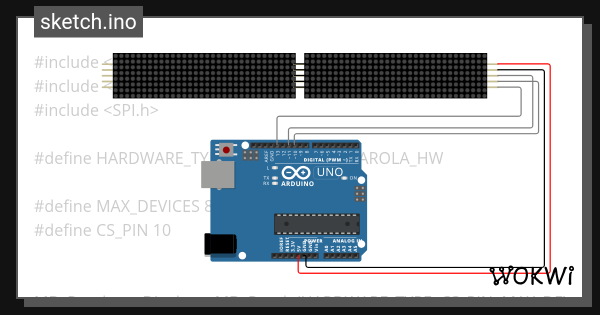 Roberto Pirir Matrix LED 2 - Wokwi ESP32, STM32, Arduino Simulator