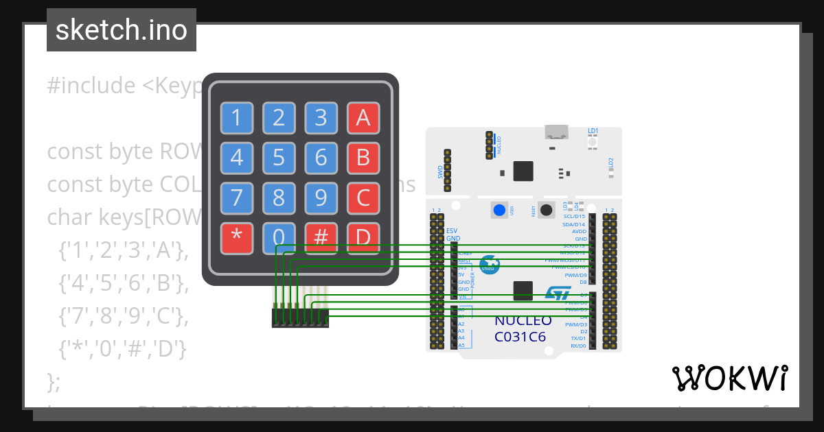 Keypad With Libary Wokwi Esp32 Stm32 Arduino Simulator 0091