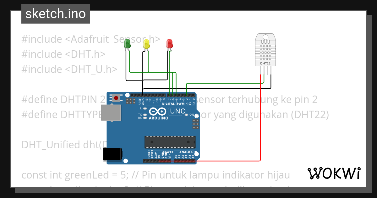 Sensor panas - Wokwi ESP32, STM32, Arduino Simulator