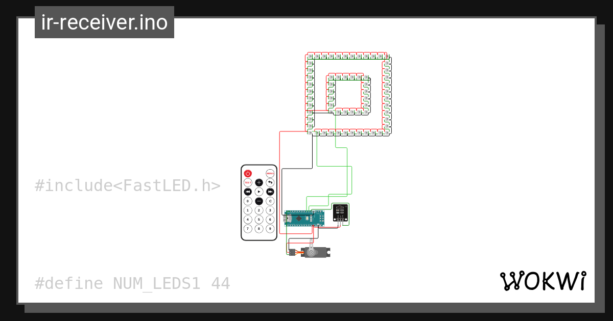 灯带循环，舵机控制纯功能版 灯光定档 Wokwi Esp32 Stm32 Arduino Simulator 