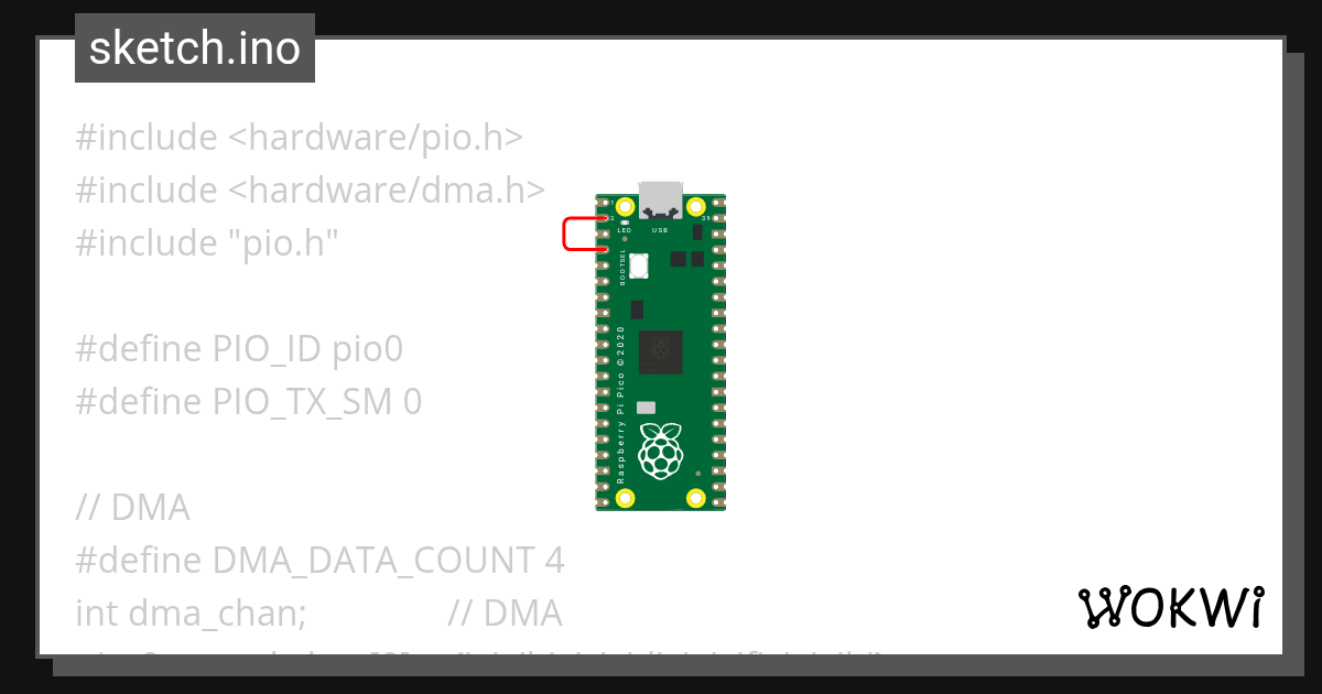 pico-pio-uart-dma - Wokwi ESP32, STM32, Arduino Simulator