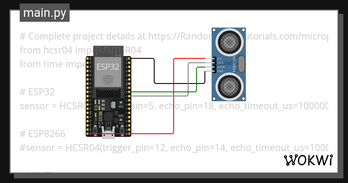 Ultra Sonido - Wokwi ESP32, STM32, Arduino Simulator Ultra Sonido - Wokwi ESP32, STM32, Arduino Simulator