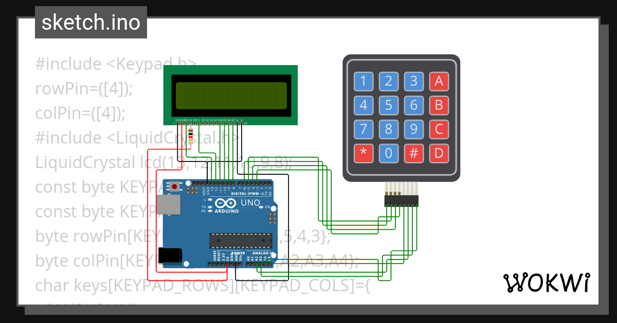keypad & lcd 1 - Wokwi ESP32, STM32, Arduino Simulator