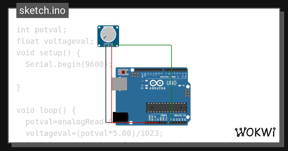 Potentiometer Reader Wokwi Esp32 Stm32 Arduino Simulator