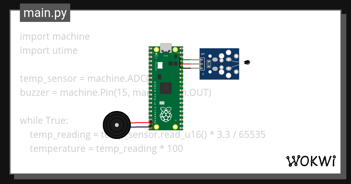 Temperature Sensor - Wokwi ESP32, STM32, Arduino Simulator