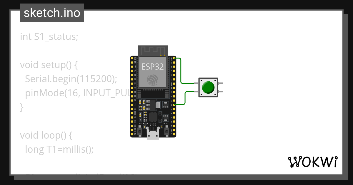 button time - Wokwi ESP32, STM32, Arduino Simulator