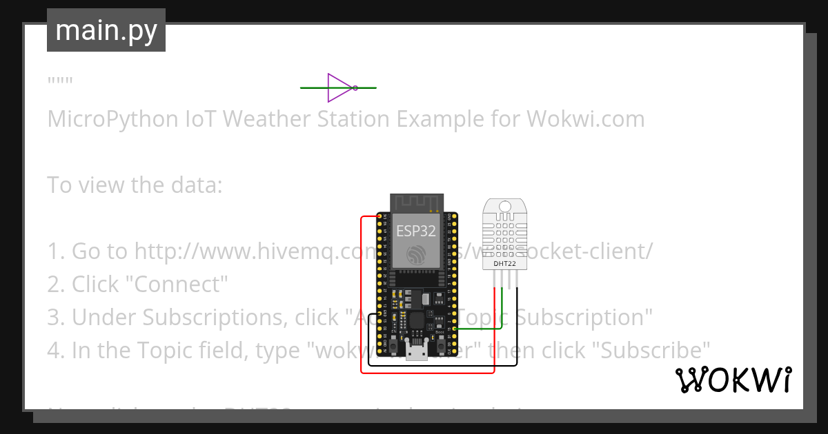 MicroPython MQTT Weather Logger (ESP32) Copy - Wokwi ESP32, STM32, Arduino Simulator