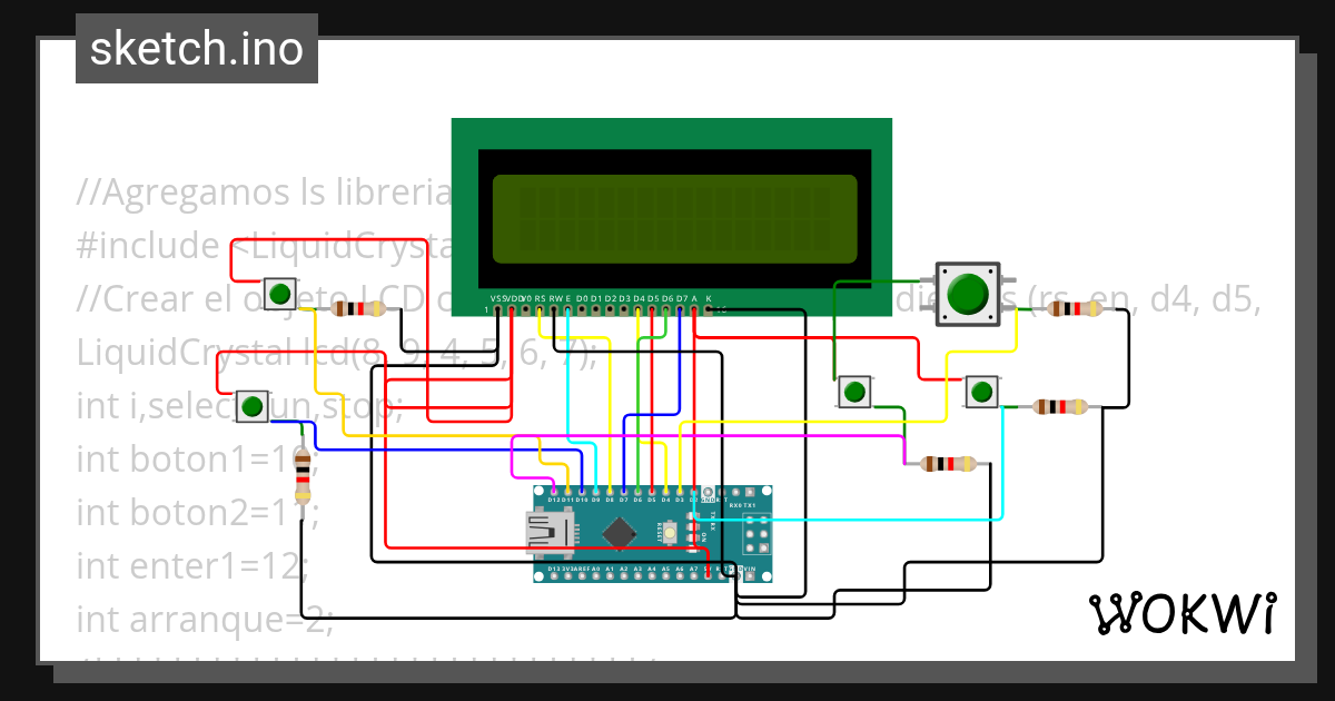 MENU ARDUINO NANO 2-2 - Wokwi ESP32, STM32, Arduino Simulator