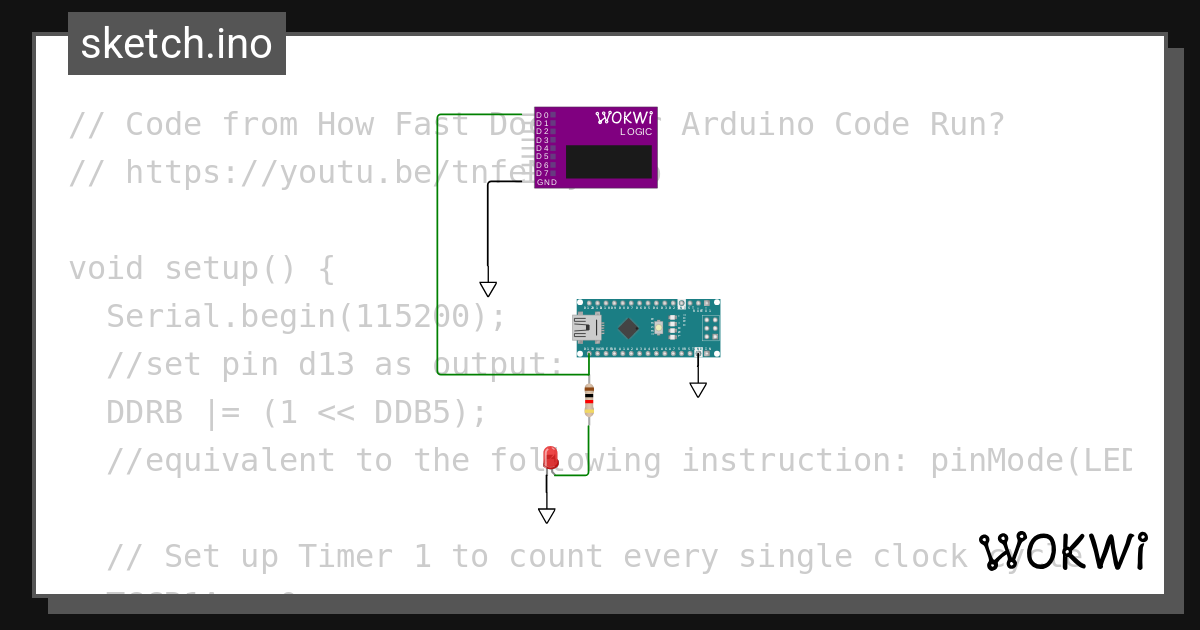 Fast Pin13 Toggle Wokwi Esp32 Stm32 Arduino Simulator