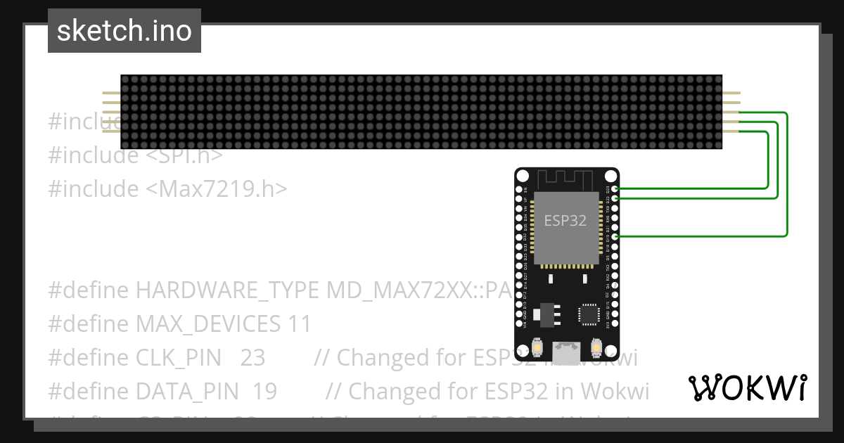 ESP32 with MD_Parola Copy - Wokwi ESP32, STM32, Arduino Simulator