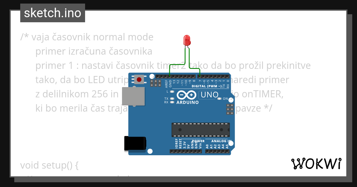 vaja primerjalni način - Wokwi ESP32, STM32, Arduino Simulator