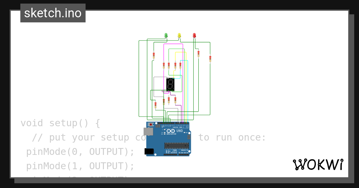 ไฟจราจร Wokwi Esp32 Stm32 Arduino Simulator