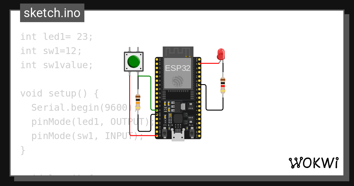 ตัวอย่าง2 Wokwi Esp32 Stm32 Arduino Simulator