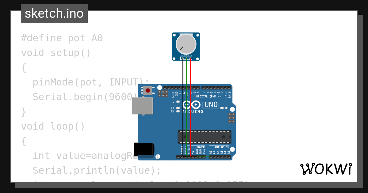 Potentiometer Wokwi Esp32 Stm32 Arduino Simulator 2468