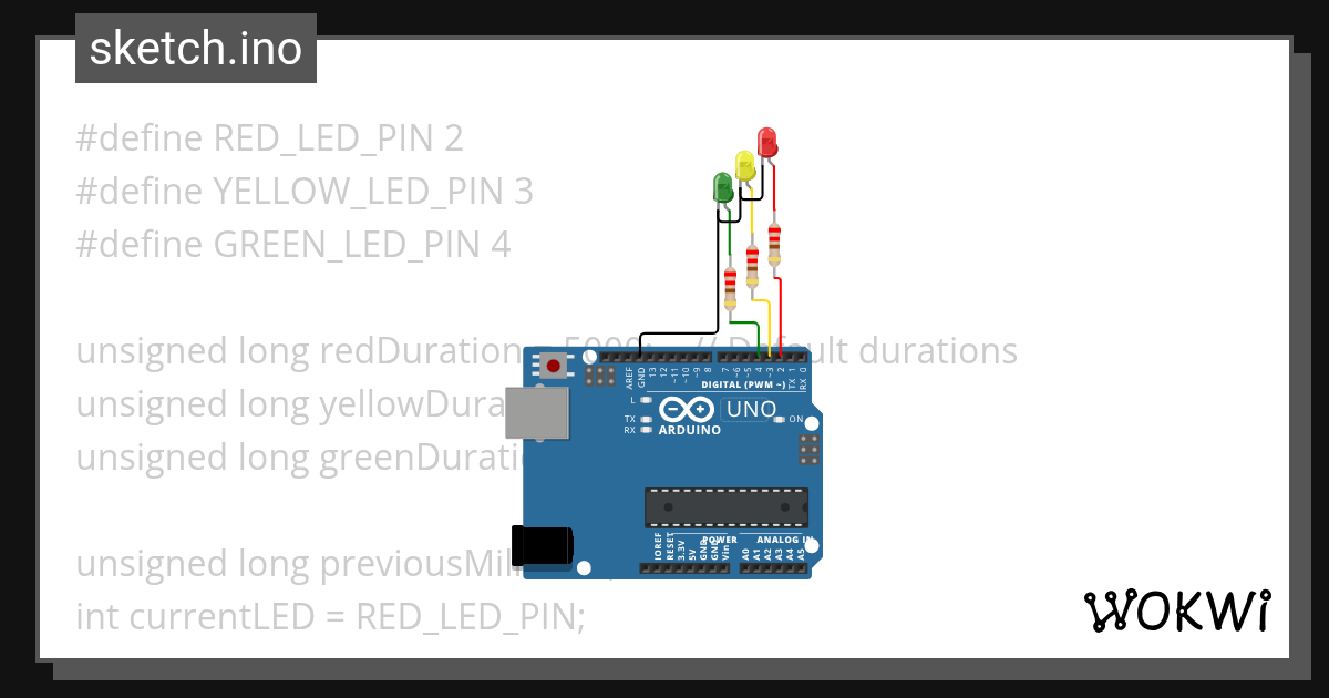 lab10 - Світлофор - Wokwi ESP32, STM32, Arduino Simulator