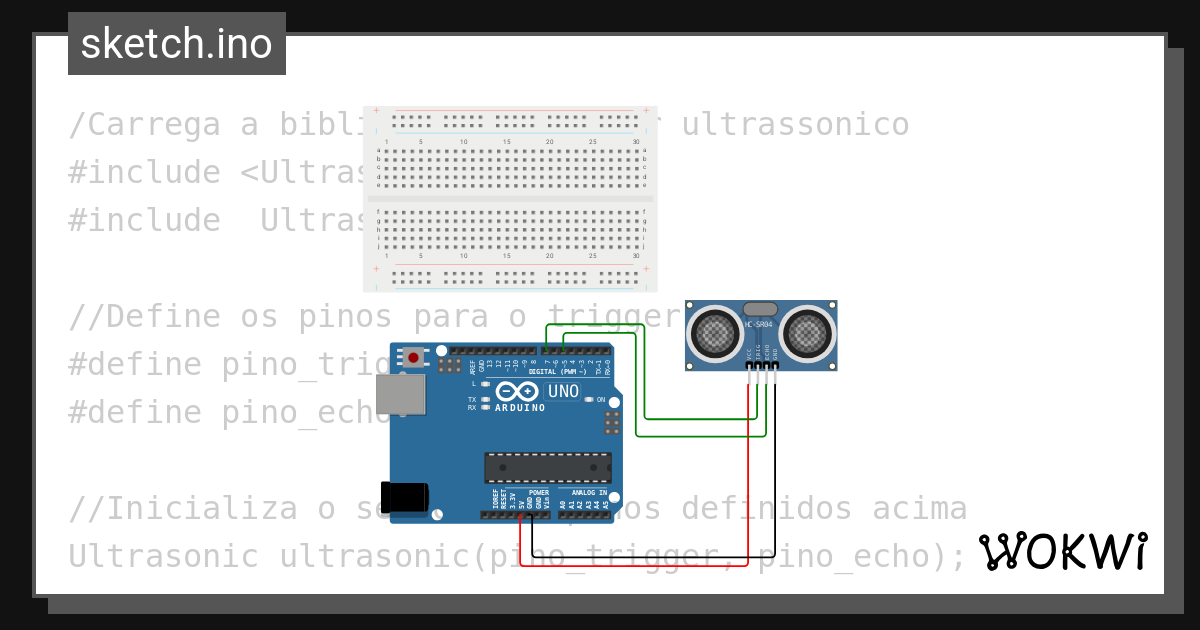 Ultrassônico Wokwi Esp32 Stm32 Arduino Simulator